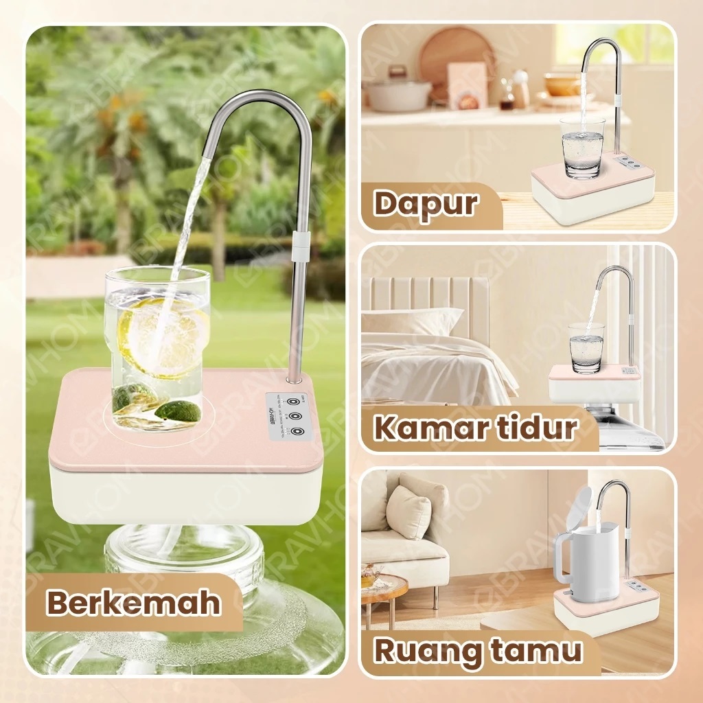 Jual BRAVHOM Dispenser Galon Bawah 2in1 Ketel Dan Meja Pompa Air Galon ...