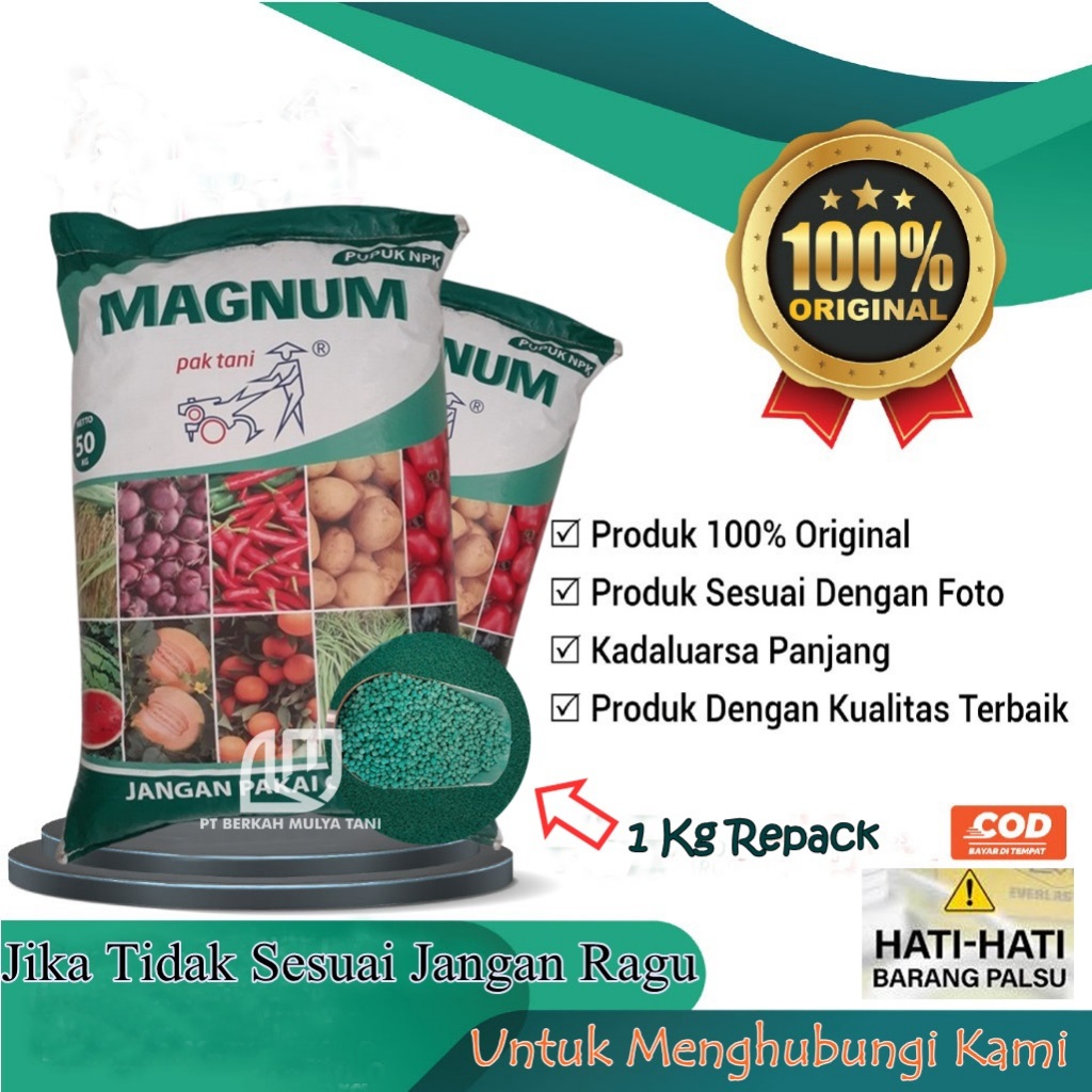 Jual Pupuk NPK Magnum Pak Tani 1 Kg Repack Booster Bunga & Buah Tanaman ...
