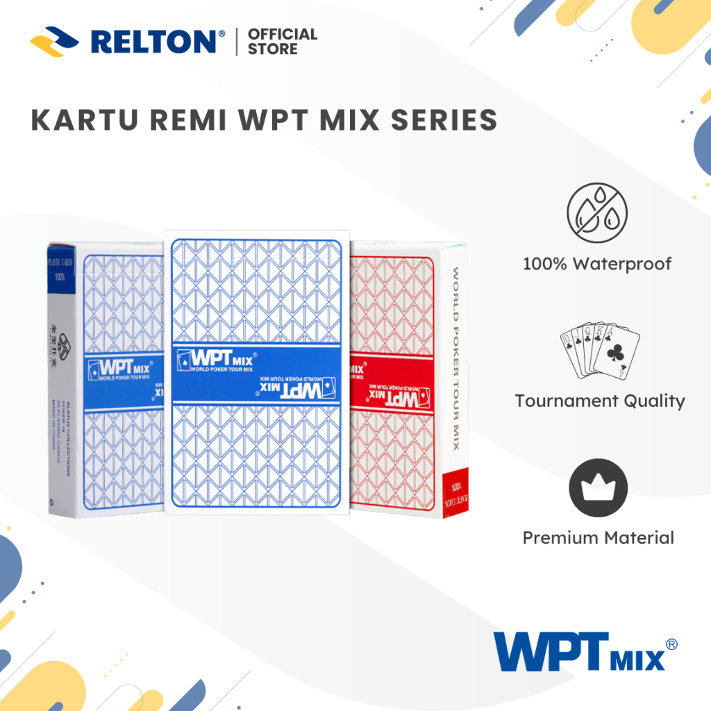 Jual Kartu Remi Plastik WPT Mix Series Premium Playing Card 100% ...