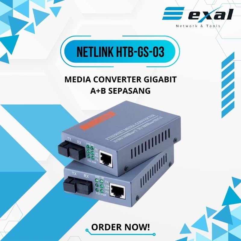 Jual Netlink HTB-GS-03 A+B 1000Mbps Single Mode Media Converter gigabit Sepasang | Shopee Indonesia
