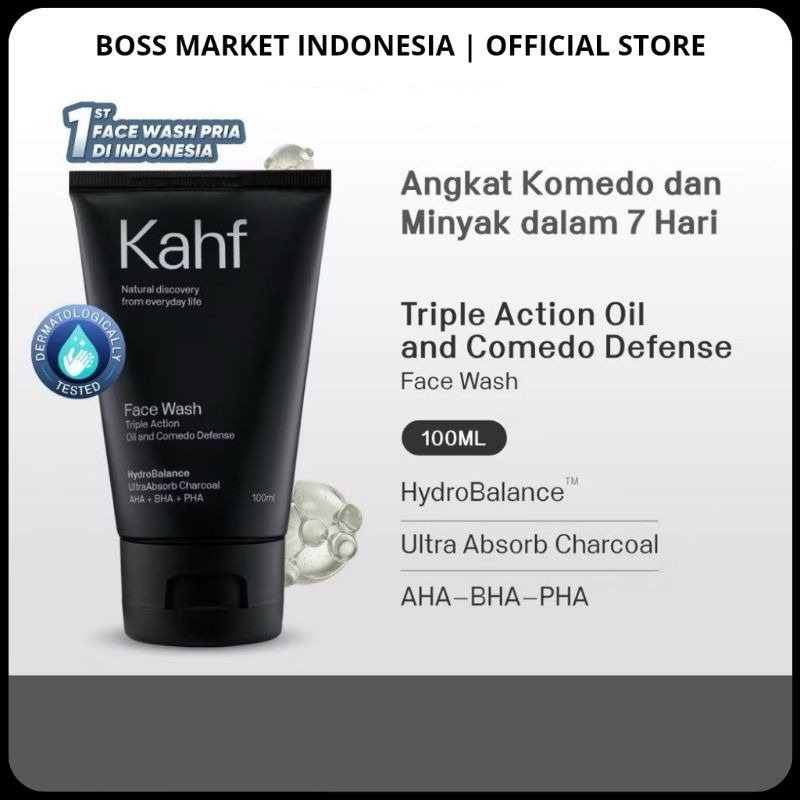 Jual Kahf Triple Action Oil and Comedo Defense Face Wash 100 ml - Sabun ...