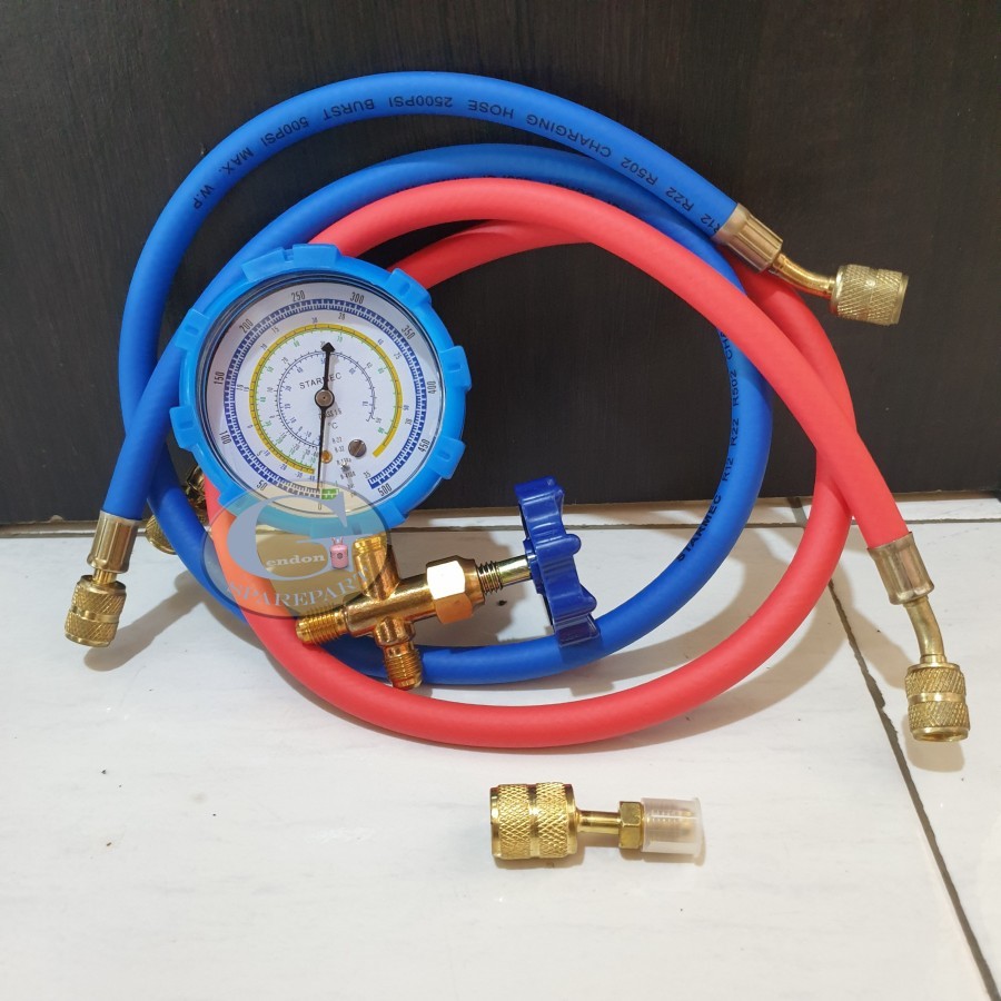 Jual Paket Isi AC Single Manifold 2 selang/Untuk Pengisian Preon R22 ...