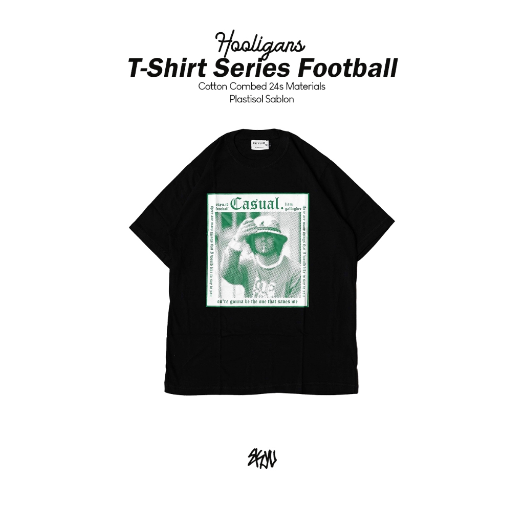 Jual T-Shirt Series FOOTBALL CASUAL HOOLIGANS LIAM OASIS Hitam by Ekyu ...