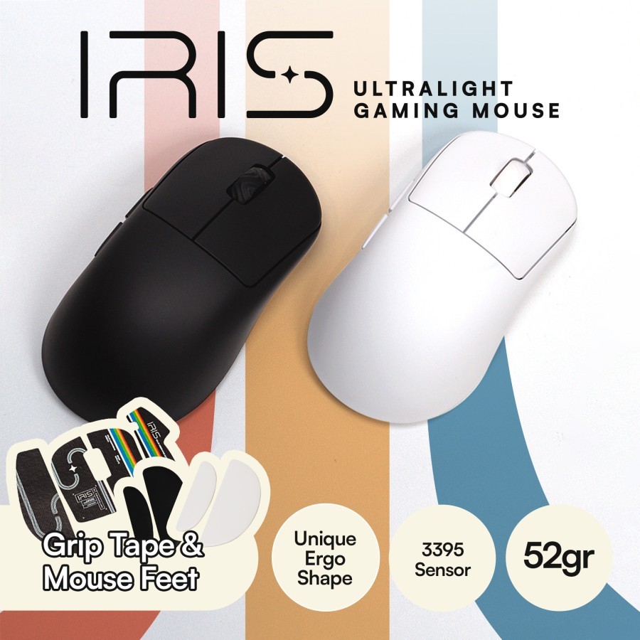 Jual Press Play IRIS Ultralight Ergonomic Shape Wireless Gaming Mouse ...