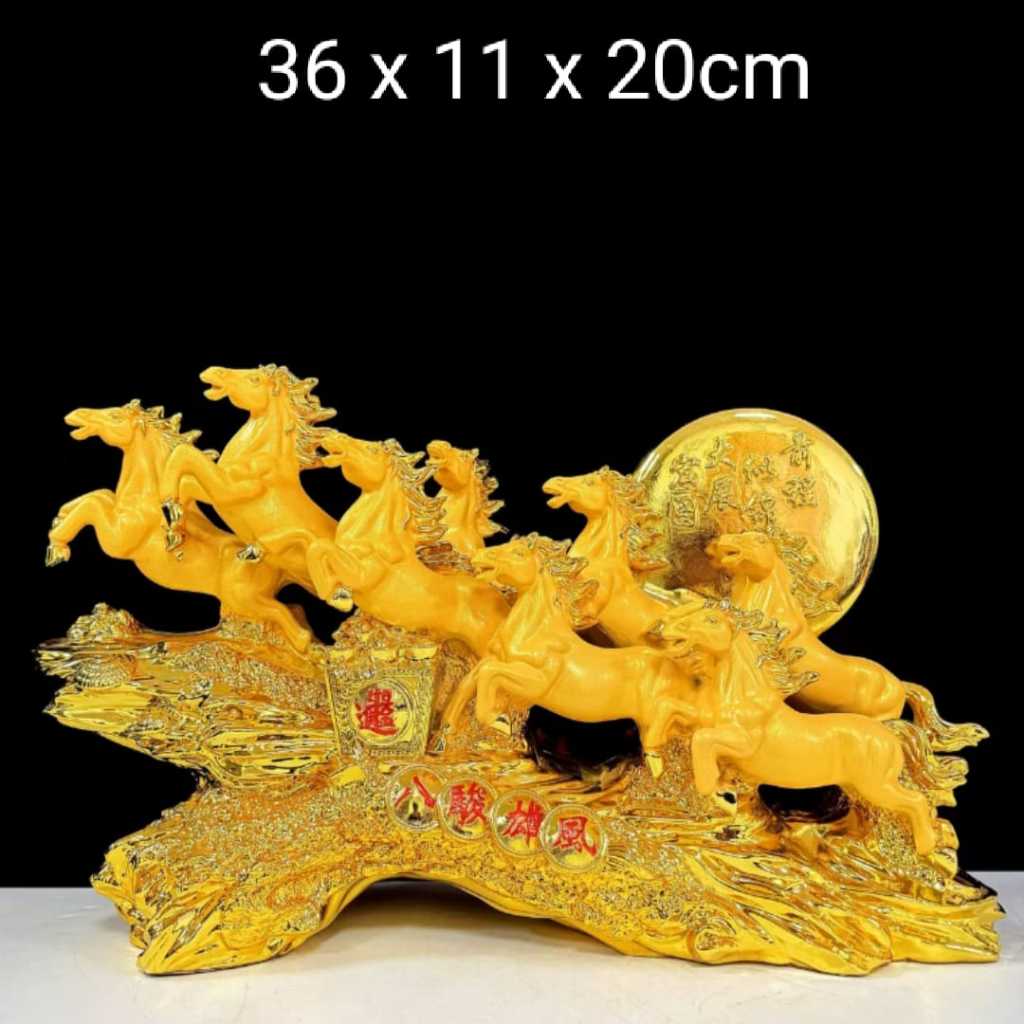 Jual Pajangan Patung 8 Kuda Emas Feng Shui – Simbol Keberuntungan ...