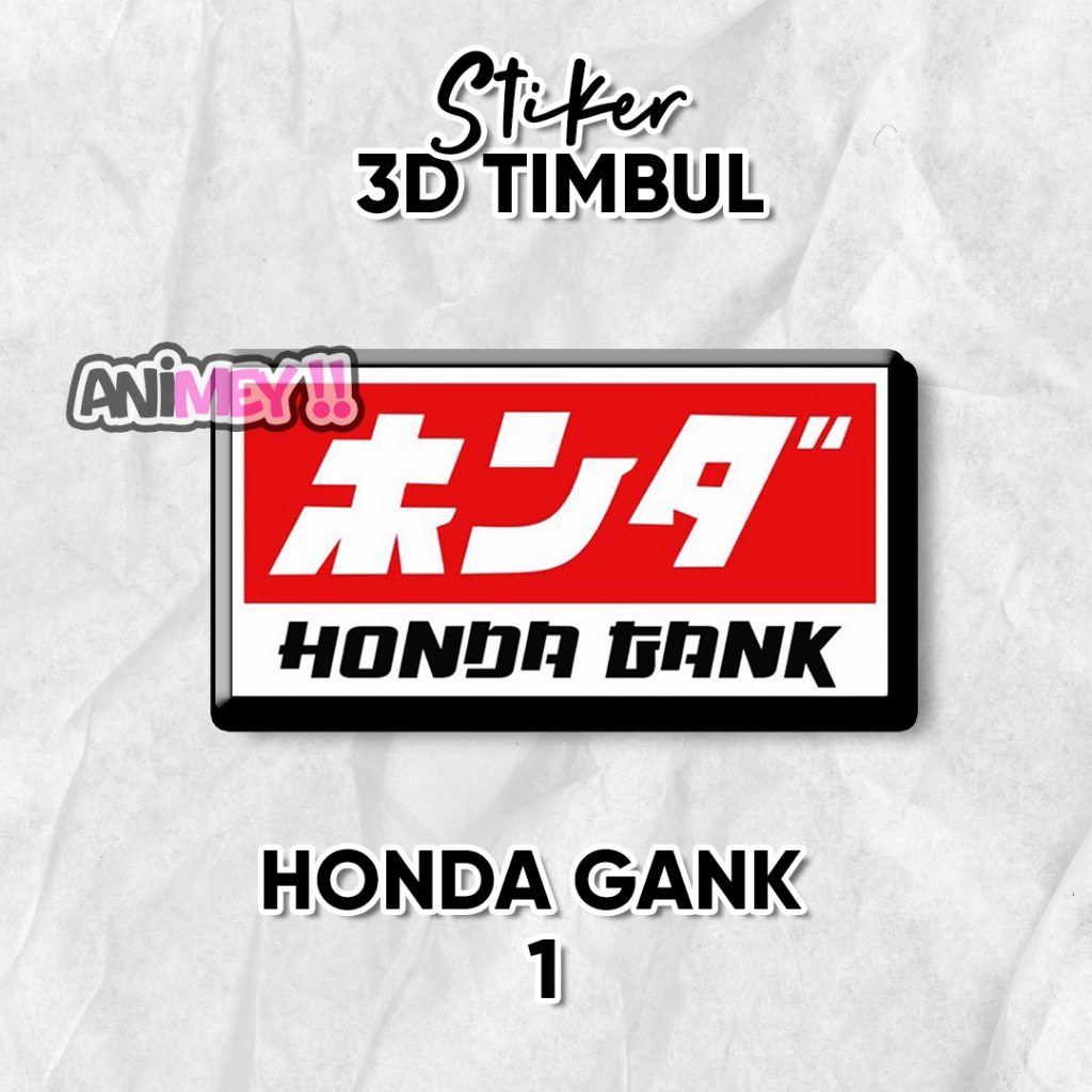 Jual Stiker Emblem 3D Timbul Honda Gank Logo / Stiker Honda Gank Resin ...