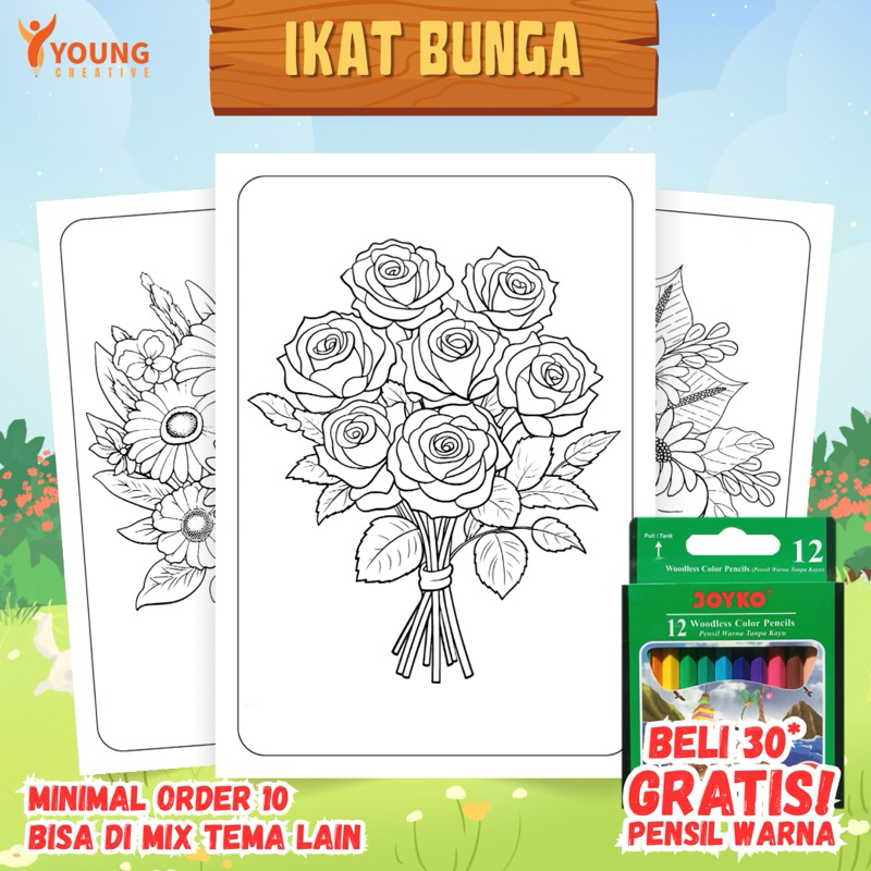 Jual 150 GSM KERTAS MEWARNAI BUKET BUNGA, IKAT BUNGA | Shopee Indonesia
