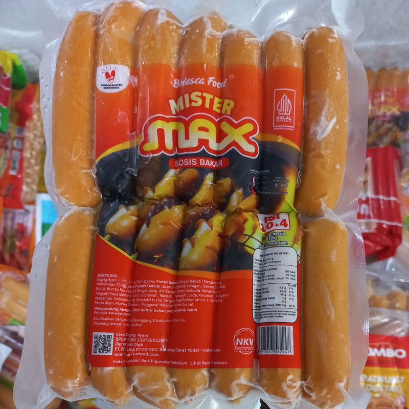 Jual Mister Max Sosis Bakar isi 14 Batang (NEW) 500g | Shopee Indonesia