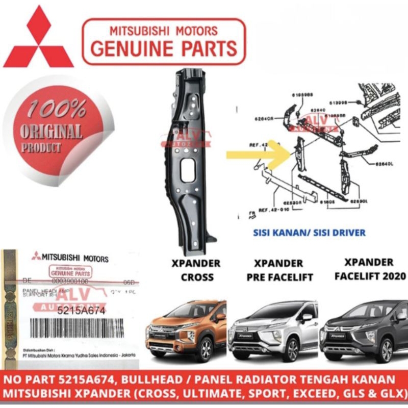 Jual Bullhead Panel Radiator Tengah Kanan Besi Original Mitsubishi ...