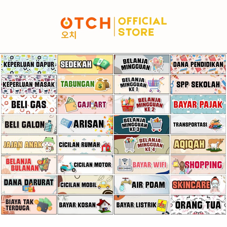 Jual OTCH STIKER DOMPET BUDGETING / KERTAS TANGGALAN 1-31 / STIKER ...