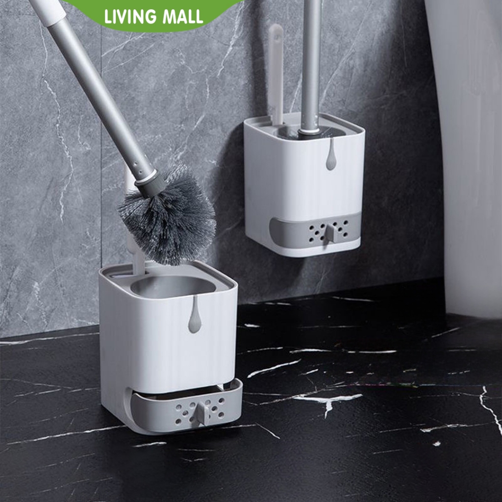 Jual LIVING MALL Sikat WC Toilet Kloset Sikat WC Gagang Panjang 2IN1 ...