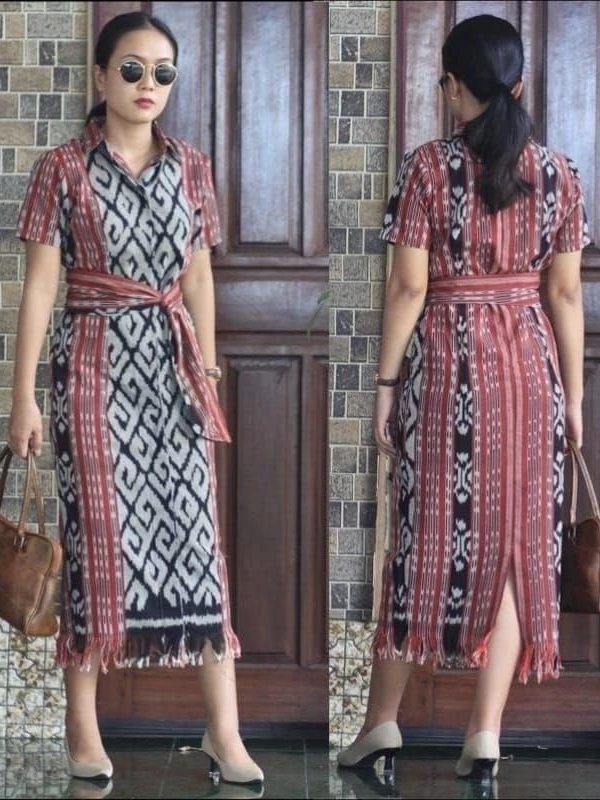 Jual DRESS TENUN CANTIK MOTIF ETNIK, DRESS TENUN TROSO | Shopee Indonesia