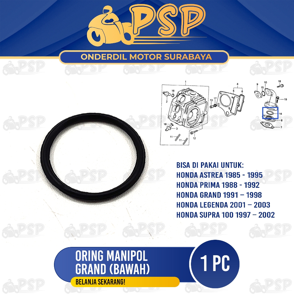 Jual Oring Manipol Grand (Bawah) (Harga 1 PC) - O Ring Karet Seal Sil Manifold Astrea Prima ...