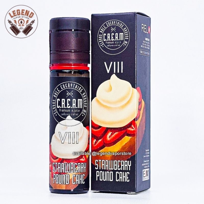 Jual FREEBASE - LIQUID CREAM VIII Strawberry Poundcake 60ML 3MG 6MG 9MG ...