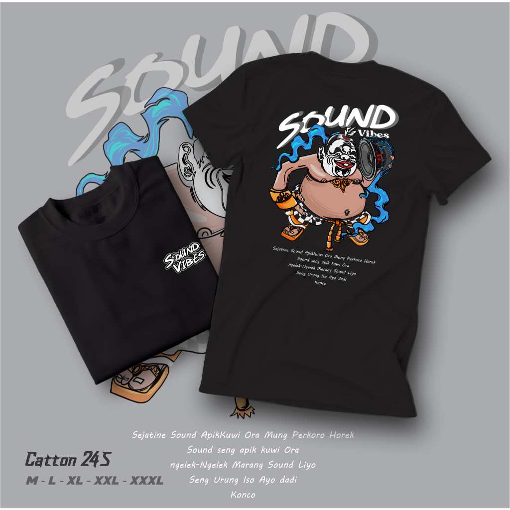 Jual kaos sound system semar horek original katun 24s Nyaman Sablon ...