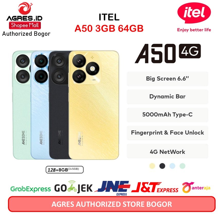 Jual ITEL A50 [ 3GB + 64GB ] MURAH GARANSI RESMI ITEL INDONESIA 1 TAHUN ...