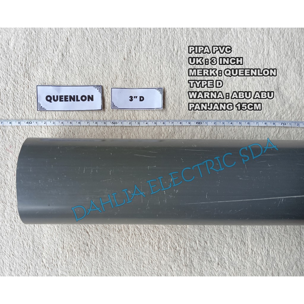 Jual Pipa Pvc 3 INCH TYPE D QUEENLON ABU-ABU PANJANG | Shopee Indonesia