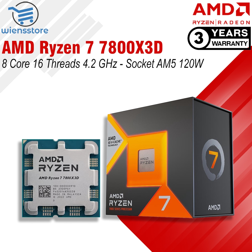 Jual Proccesor AMD Ryzen 7 7800X3D 8 core 16 Threads 4.2GHz Socket AM5 | Shopee Indonesia