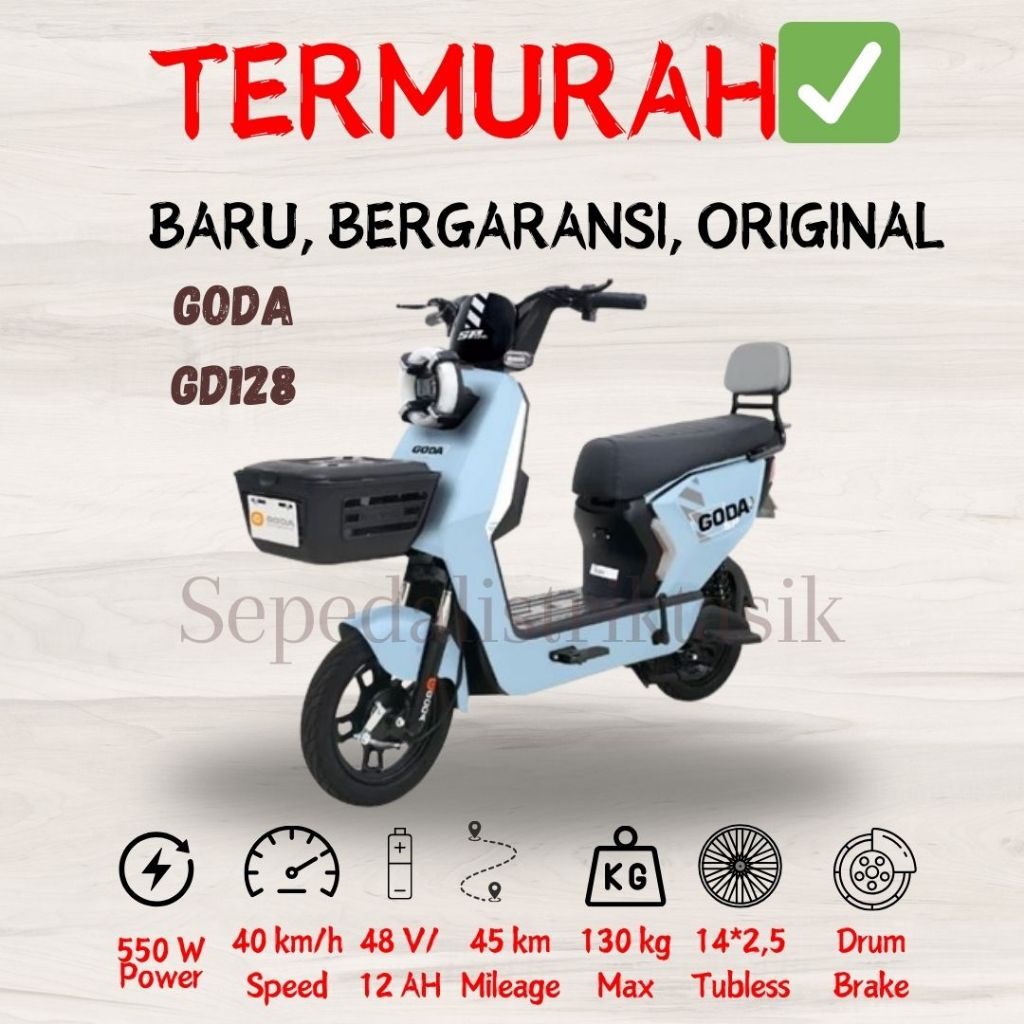 Jual SEPEDA LISTRIK GODA GD128 / GD128 - ORIGINAL - GARANSI RESMI ...