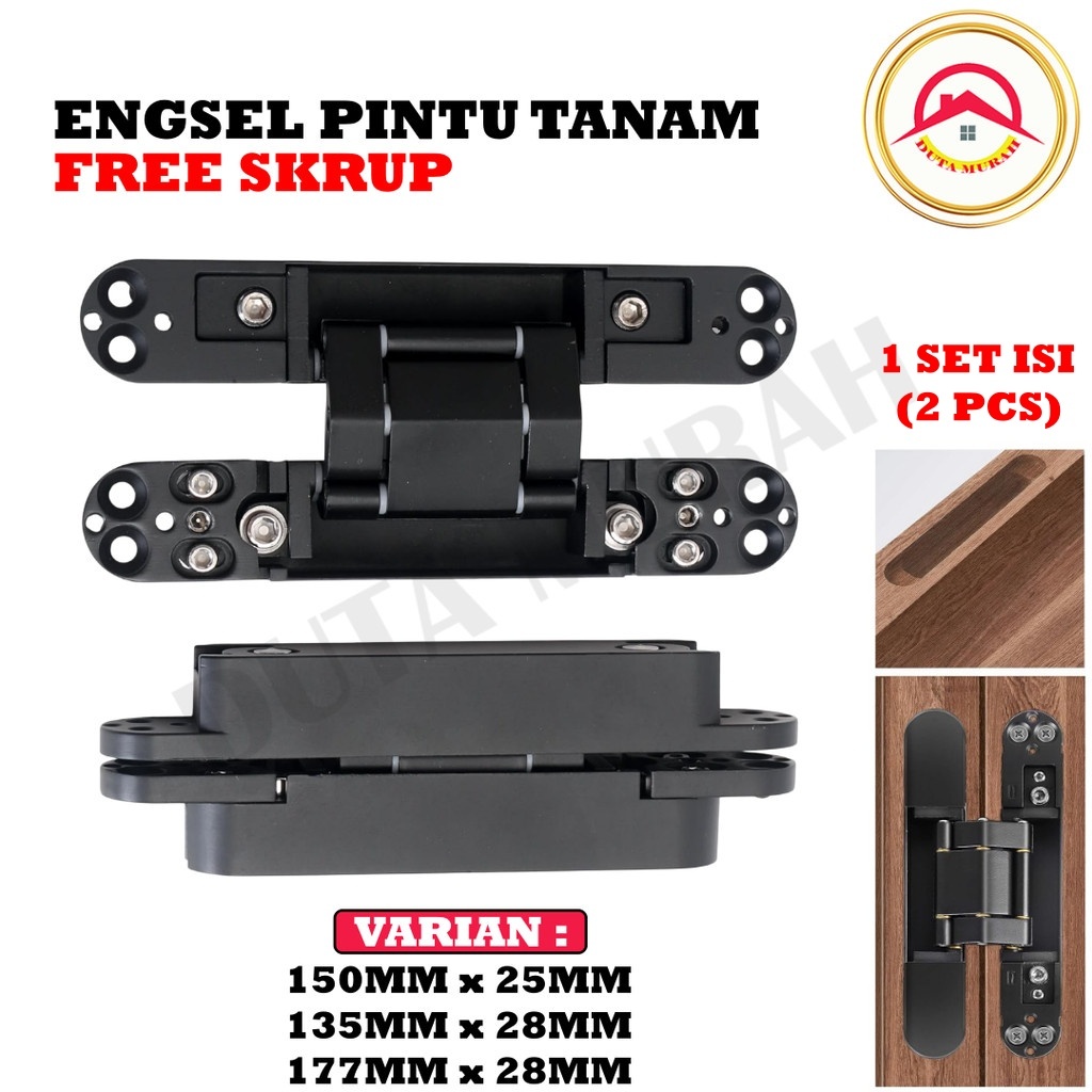 Jual Hidden Hinge Engsel Tanam Door Hinge Invisible Hitam Engsel Pintu ...
