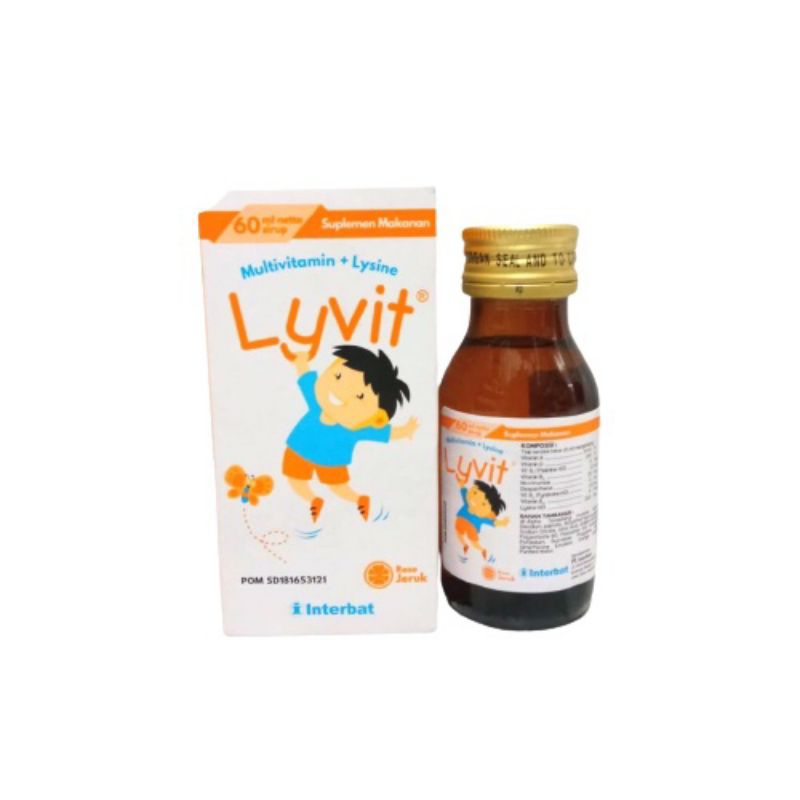Jual Lyvit Syrup 60 ml Multivitamin + Lysine Suplemen Makan Rasa Jeruk ...