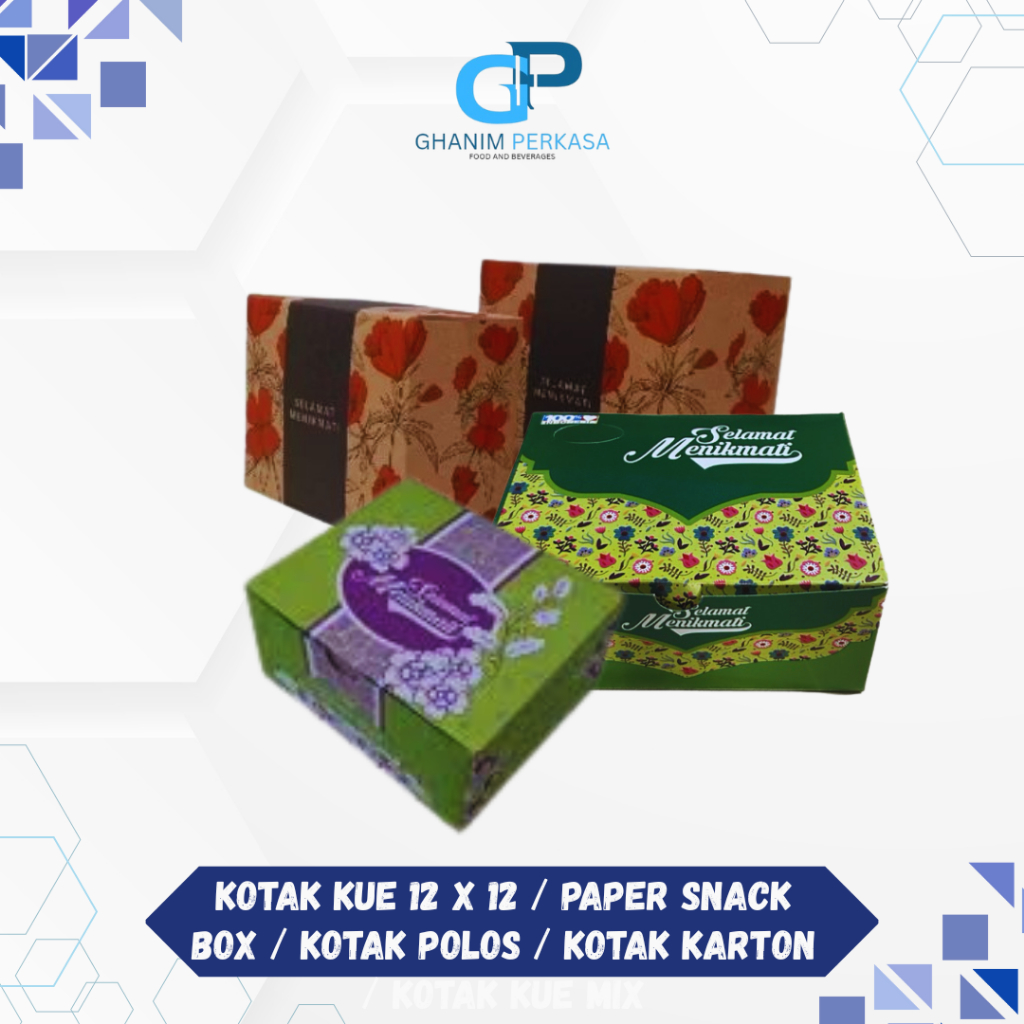 Jual KOTAK KUE 12 X 12 / PAPER SNACK BOX / KOTAK POLOS / KOTAK KARTON ...