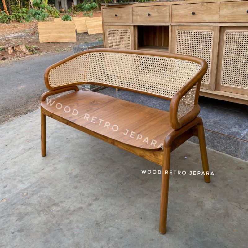Jual Kursi Tamu Jati Retro Rotan - Bangku Cleopatra - Kursi Cafe Resto - Kursi Makan Minimalis ...