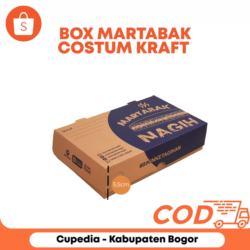 Jual Box Martabak Custom 1 Warna Kraft | Cetak Logo Kemasan Makanan ...