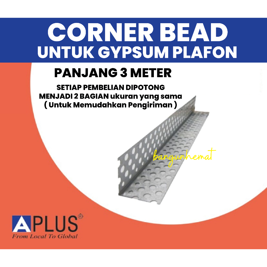 Jual Corner Bead Gypsum / Cornerbead Plafon – List Sudut Gypsum Anti ...