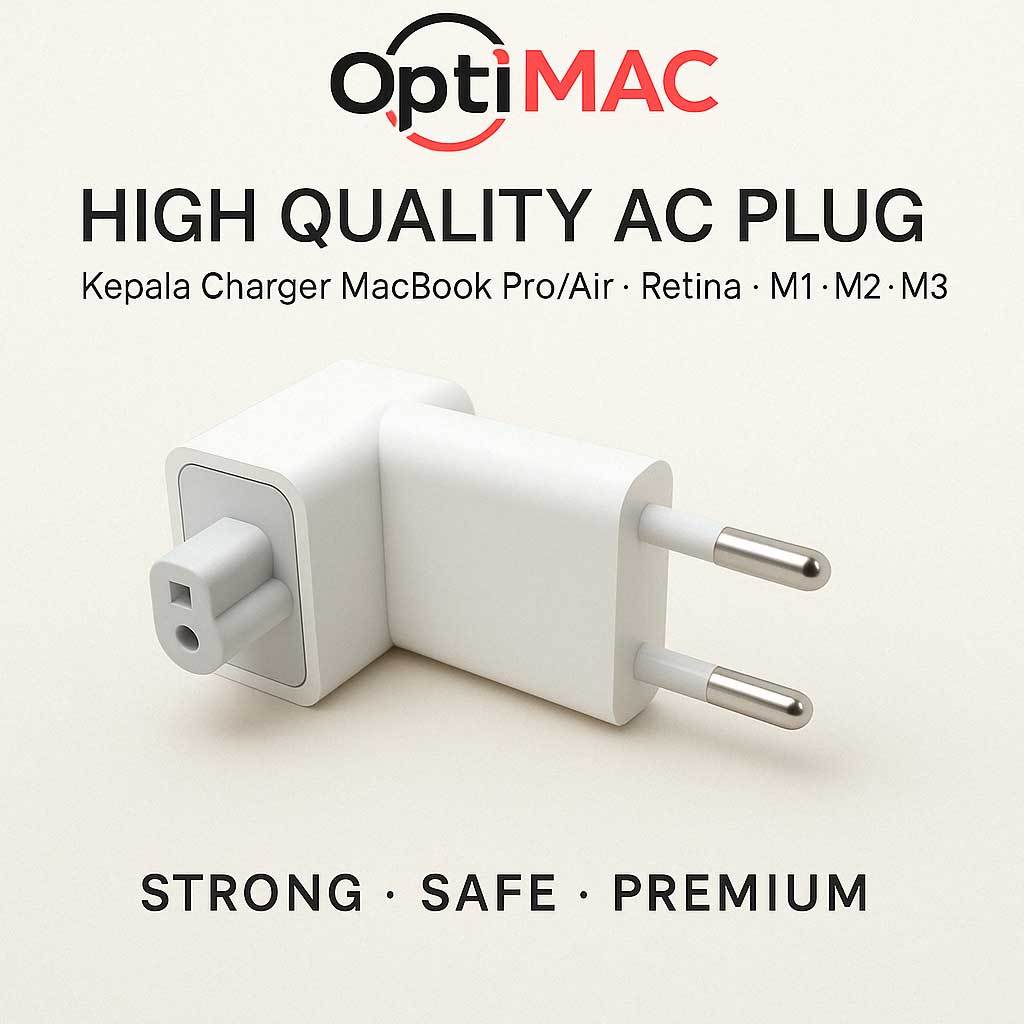Jual Optimac High Quality AC Plug Kepala Charger Macbook Pro Air Retina ...