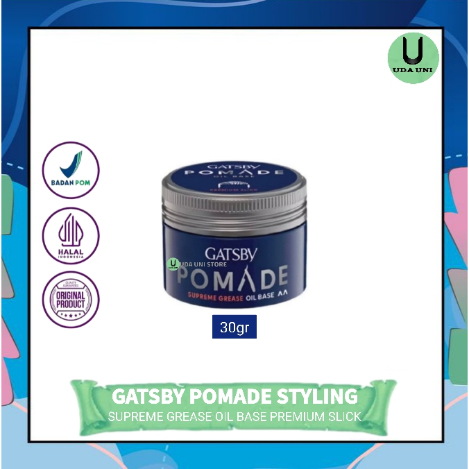 Jual GATSBY Pomade Styling 30gr Supreme Grease Minyak Rambut Pria ...