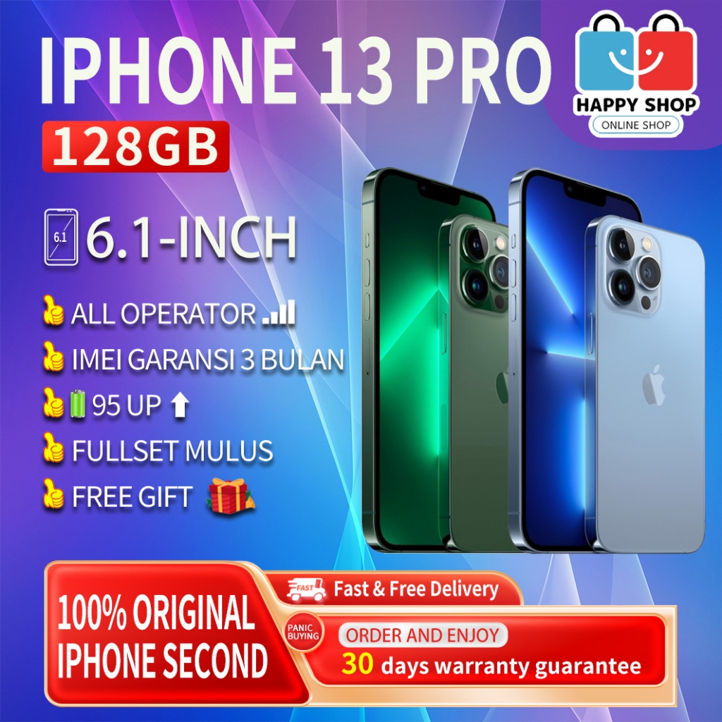 Jual iPhone 13Pro 128GB Second/Bekas Original100% Fullset OLED-Ori Mulus Normal Phone 3utools ...