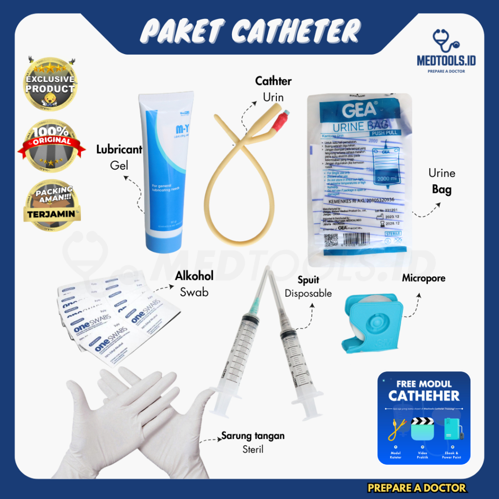 Jual Paket Kateter Temen [ Kateter Urine + Lubrican Gel ] - Medtools | Shopee Indonesia