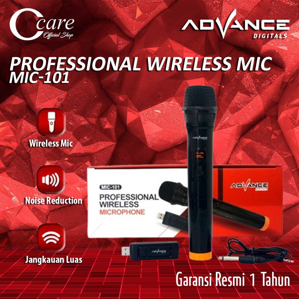 Jual MIC Advance MIC-101 Professional Wireless Microphone Single GARANSI RESMI | Shopee Indonesia