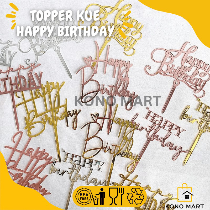 Jual Topper Kue Ulang Tahun Happy Birthday / Hiasan Topper Cake ...
