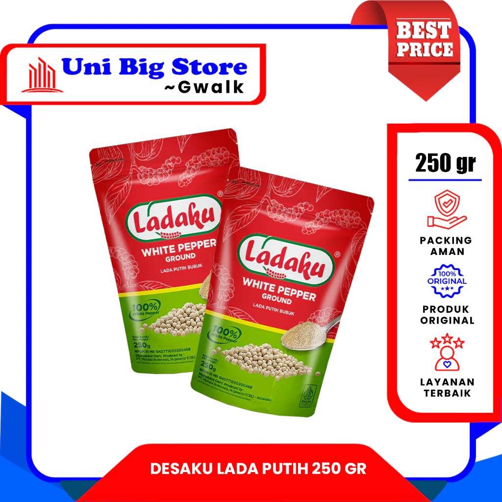 Jual DESAKU LADAKU LADA PUTIH WHITE PEPPER GROUND POWDER 250 gr ...