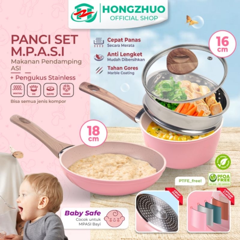 Jual Tifale by Hongzhuo Panci Set (2 Pcs) Kukus Mpasi Peralatan Bayi Fry Pan Cookware Baby Wajan ...