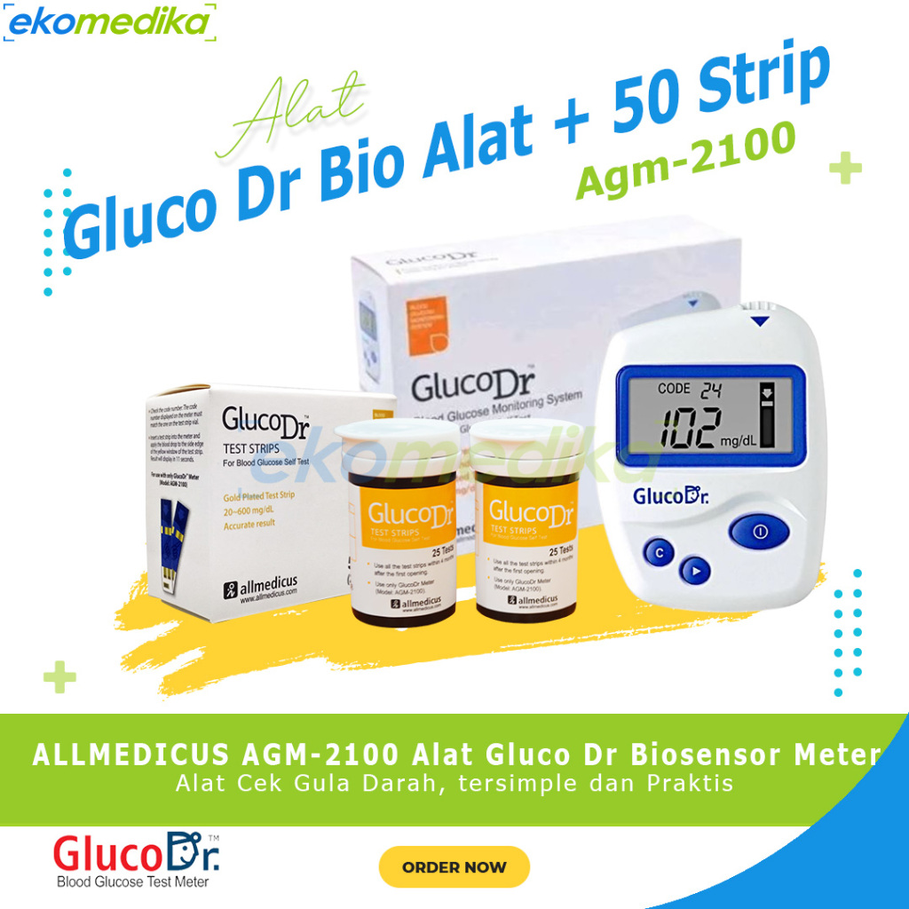 Jual Alat Cek Gula Darah Gluco Dr Bio Sensor AGM 2100 + 50 Strip ...