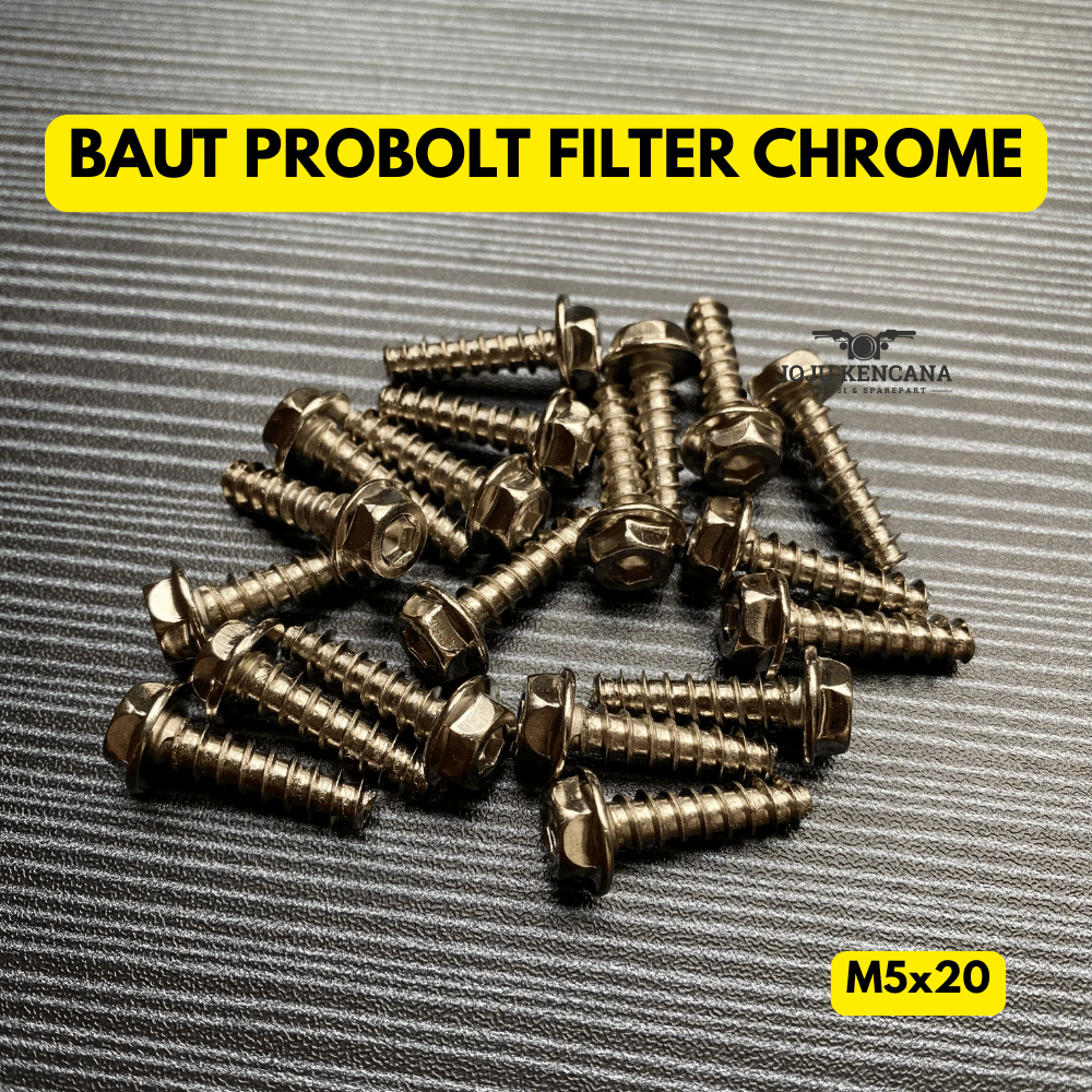 Jual Motor Baut Sekrup Box Filter Probolt 2 Kunci Chrome M5x20 Drat 8 ...