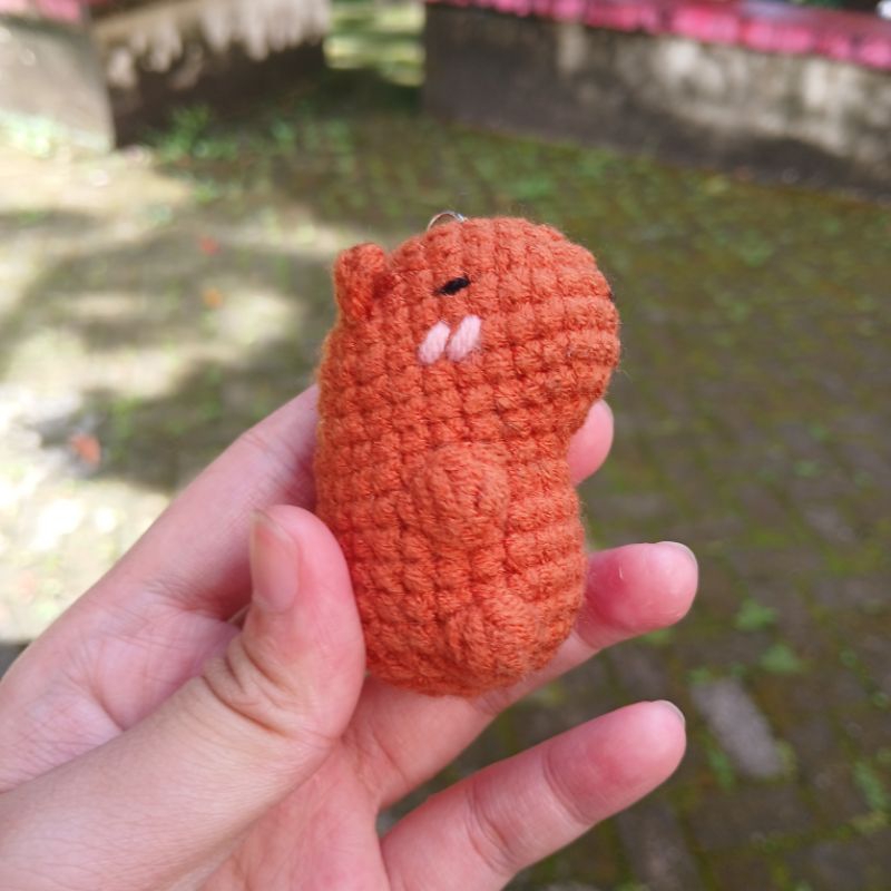 Jual Capybara Crochet Keychain/Boneka Rajut Capybara Keychain | Shopee ...
