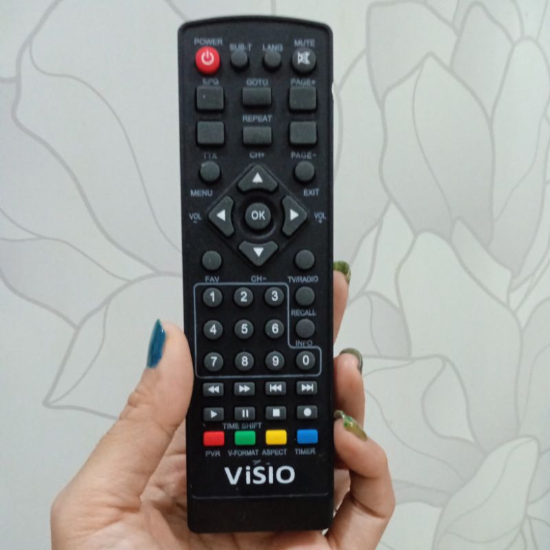 Jual remote VISIO remote STB DVB-T2 set top box tanpa setting | Shopee ...