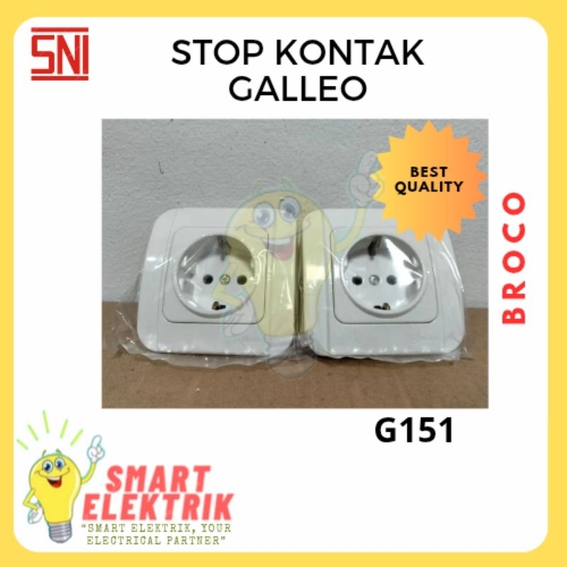 Jual Stop Kontak Broco GALLEO/ Tempat Colokan Broco Galleo BROCO ORIGINAL SNI G151 | Shopee ...