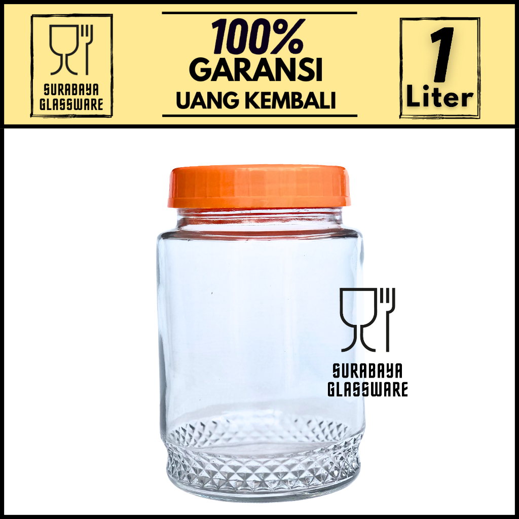 Jual TOPLES JAR KACA TUTUP PLASTIK KEDAP UDARA 1 L TEMPAT PENYIMPANAN ...
