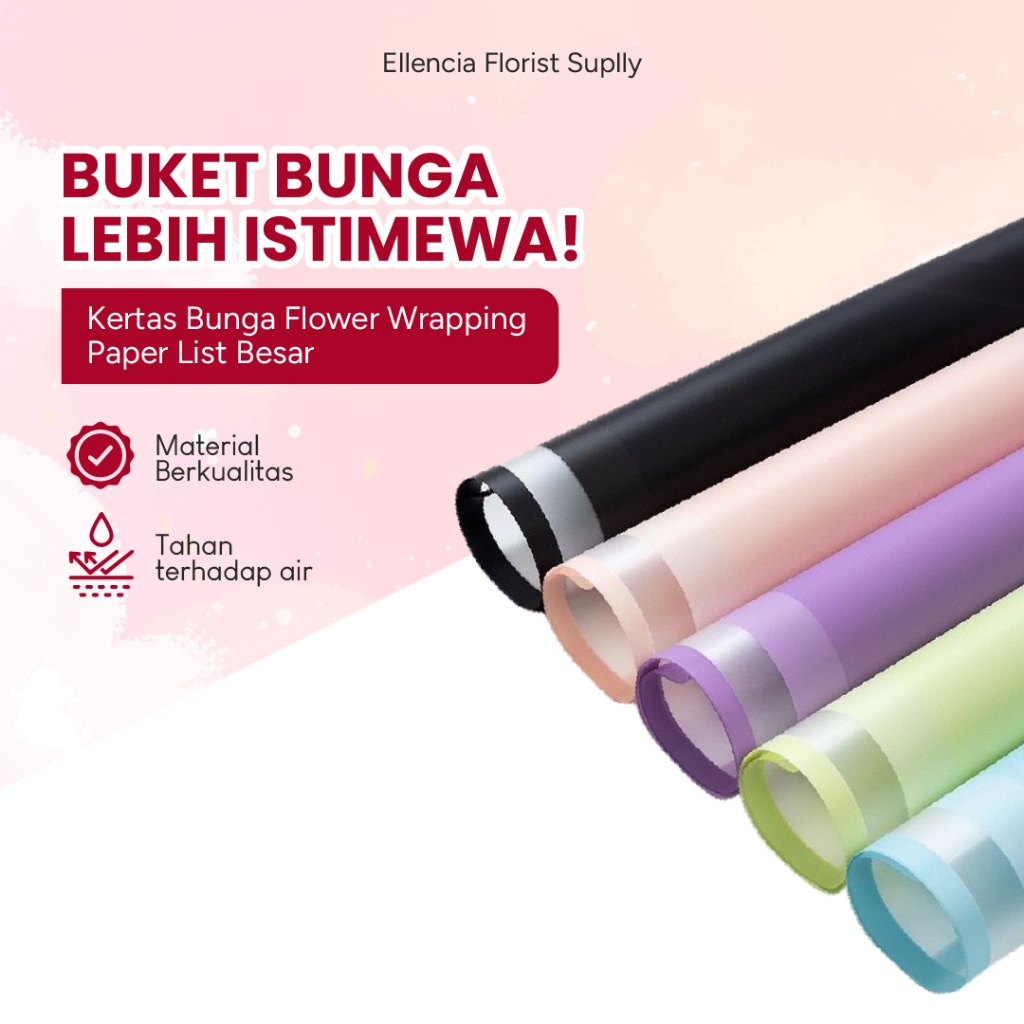 Jual Kertas Buket Bunga Cellophane List Besar Isi 20 Lembar Bahan Tahan ...