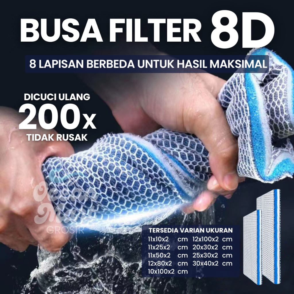 Jual Magic Busa Filter 8D Aquarium Media 8 Lapis Nano Kapas Honeycomb ...