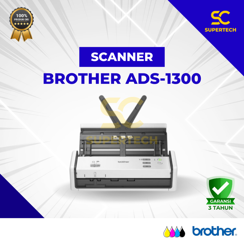 Jual Brother Scanner ADS-1300 Portable ADF 30ppm Dupleks Garansi Resmi ...