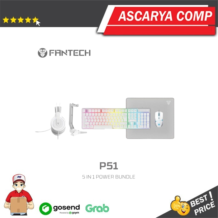 Jual Fantech 5 in 1 Combo P51 Power Bundle Gaming Keyboard Mouse Headset Mousepad - P51 Power ...