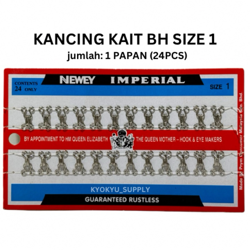 Jual Hak Kait Bra Lembaran / Kaitan Bh / Kancing Hook Bra Isi Per 24pcs ...