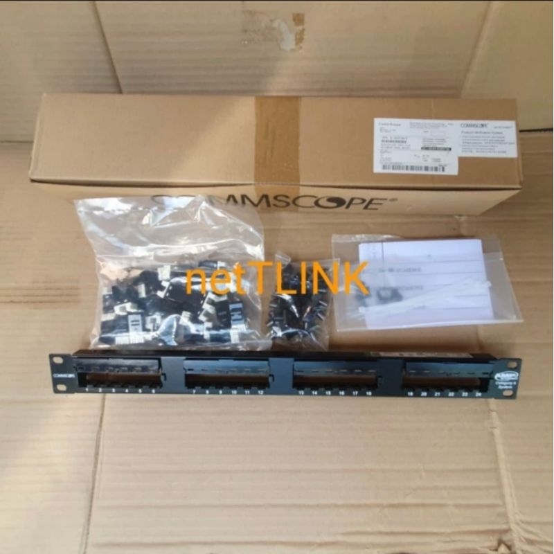 Jual PATCH PANEL 16PORT CAT6 AMP COMMSCOPE LENGKAP16BH MODULAR JACK CAT ...