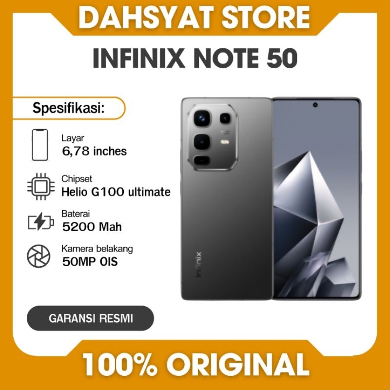 Jual Infinix Note 50 8+8/256GB Chipset Helio G100 Ultimate 45W Fast ...